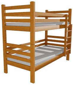 Vomaks Patrová postel M 007 NEW* 90 x 180 cm moření olše 90 cm (+10 cm vsuvky mezi lůžky a prodloužený žebřík)