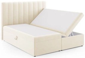 Béžová boxspring postel s úložným prostorem 180x200 cm Gina – Milo Casa