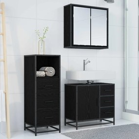 Sada koupelnového nábytku 3 ks Černý dub 35 x 37,5 x 100 cm 3402425
