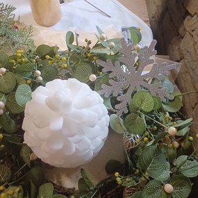 Vánoční ozdoba vločka IV, pr. 15 cm, stříbrná, překližka, venkovní