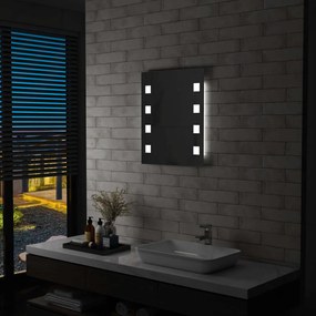 144699 vidaXL Koupelnové nástěnné zrcadlo s LED osvětlením 50 x 60 cm