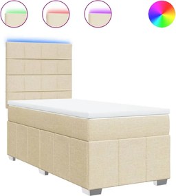 Box spring postel s matrací krémová 100 x 200 cm textil 3293884
