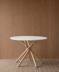 Eberhart Furniture  Jídelní stůl Hector s betonovou deskou - 105 / Concrete Light / Oak Light