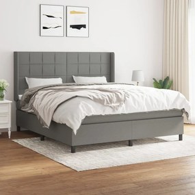 Box spring postel s matrací tmavě šedá 180x200 cm textil 3131450