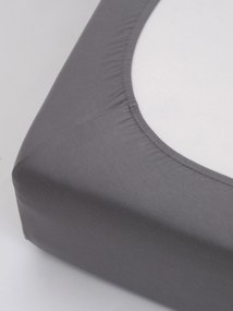 MK Lůžkoviny Jersey prostěradlo s elastanem Deluxe 220 × 200 cm – tmavě šedé