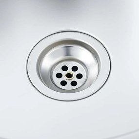 Kuchyňský dřez se sítkem a sifonem nerezová ocel 145073
