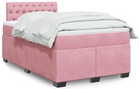 Box spring postel s matrací růžová 120x190 cm samet 3286269