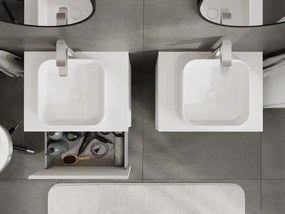 Mexen Rivel, koupelnová skříňka 60 cm, 1 zásuvka, drážkovaná, bílá matná, 91A20-06047-1-BF01