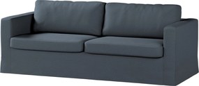 Potah na pohovku IKEA  Karlstad 3-místná, nerozkládací, dlouhý barva modrá látka pletený vzor