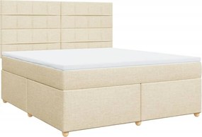 Box spring postel s matrací krémová 180x200 cm textil 3293664