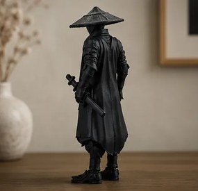 soška, dekorativní, ronin, orient, 10x4 cm, pryskyřice, černá, Dekorino SF20260014