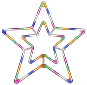 Vánoční LED dekorace, hvězda, stálé svícení, 57,5cm Barva: Různobarevná