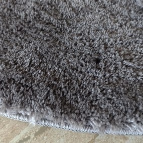 DY Kulatý antracitový huňatý koberec Kamel Rozměr: 60 cm