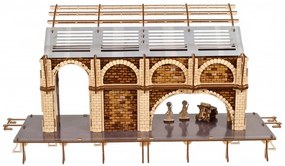 Ugears 3D dřevěné mechanické puzzle Harry Potter - vlakové nástupiště