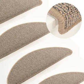 Schodové rohože 15 ks 65 x 21 x 4 cm hnědé, půlkulaté, velké 149855