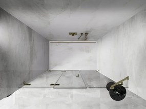 Mexen Lunar-F skládací sprchové dveře levé 125 cm, transparentní, zlaté kartáčované - 836S-125-050-55-00-L