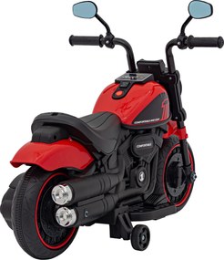 Ramiz Elektrická motorka Chopper FASTER pro děti červená + FM rádio + audio panel + LED