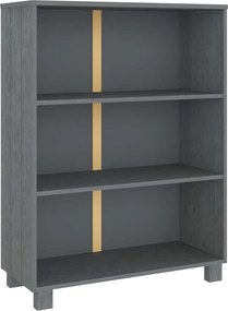 Knihovna HAMAR tmavě šedá 85 x 35 x 112 cm masivní borovice 340486