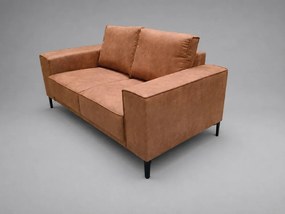 Koňakově hnědá pohovka z imitace kůže 164 cm Copenhagen - II. jakost – Scandic