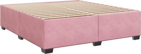 Box spring postel s matrací růžová 200x200 cm samet 3291001