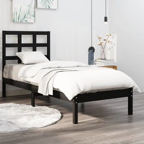 vidaXL Rám postele masivní dřevo 90 x 190 cm Single [3105435] Barva: Černá