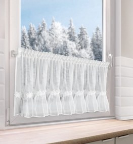 KRÁTKÁ VÁNOČNÍ ZÁCLONA NA PÁSCE FLAKE 150X40 CM BÍLÁ