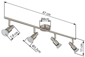 GLOBO KINLEY 57385-4 Bodové svítidlo