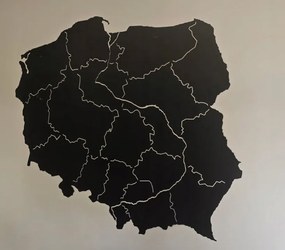 Obrovská Metalová Polská mapa na magnety Rozdělení Na Vojvodství 150x132 cm
