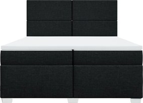 Box spring postel s matrací černá 200x200 cm textil 3290590