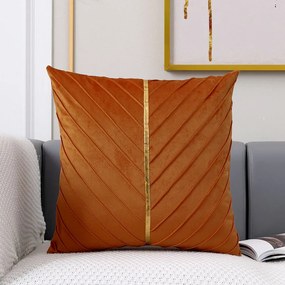 Elegantní dekorační potah na polštářek se zlatým proužkem Barva: Oranžová
