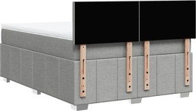 Box spring postel s matrací světle šedá 160 x 200 cm textil 3287112