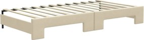 Válenda s přistýlkou a zásuvkami krémová 100 x 200 cm textil 3196641