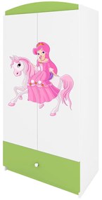 Babydreams | šatní skříň | zelená/bílá | princezna a kůň