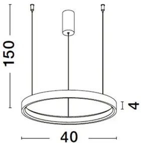 LED lustr Perrine 40 černé