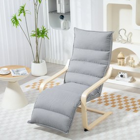 HOMCOM Relaxační křeslo, polstrované lounge křeslo s nastavitelným podnožníkem, vzhled sametu pro obývací pokoj, houpací křeslo s opěrkami, čtecí kře…