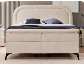Béžová boxspring postel s úložným prostorem 140x200 cm Ornes – Ropez