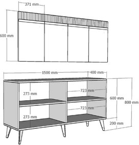 Skříňka Defne White and Silver