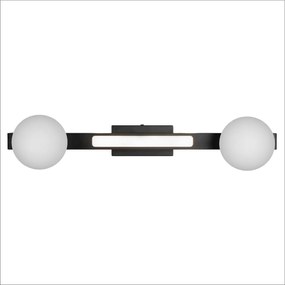 Nástěnné svítidlo Magnet1, 2x bílé skleněné stínítko + 1x LED 13W, b