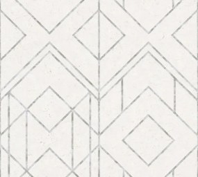 A.S. Création | Vliesová tapeta na zeď Metropolitan Stories 2 37869-1 | 0,53 x 10,05 m | bílá, metalická, šedá