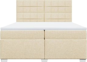 Box spring postel s matrací krémová 200x200 cm textil 3292900