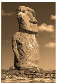 Obraz na plátně - Ahu Akivi moai - obdélník 7921FA (90x60 cm  )