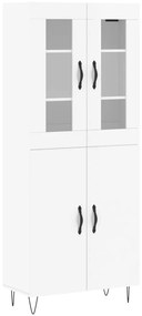 Skříň highboard lesklá bílá 69,5 x 34 x 180 cm kompozitní dřevo,  3198243
