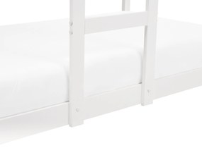 Dětská dřevěná postel patrová 90 x 200 cm bílá LABATUT Beliani