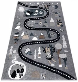 Dětský kusový koberec FUN Cesta zvířátka šedý Rozměr: 120x170 cm