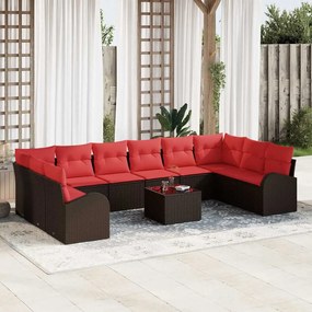 Set pohovek 11 ks Hnědá polyratan 3346234