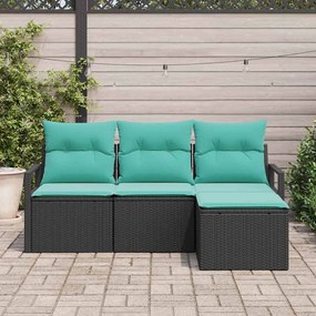 Set pohovek 4 ks Černá polyratan 3346336