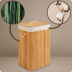 Bambusový proutěný koš na prádlo s víkem 72 l Massido ekologický design