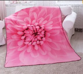 Růžová deka harmonie digitální tisk 150x200 květin