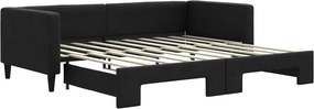 Válenda s přistýlkou černá 90 x 190 cm textil 3196590