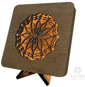 "Mandala srdce" lampa 19x19cm provedení povrchu: dub světlý